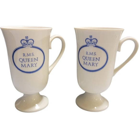 queen mary | Kitchen | Rms Queen Mary Cappuccino Vintage Coffee Mugs ...